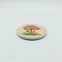 China Custom Ceramic Absorbent Drink Coaster 10cm Non Slip Cork Base for Home Hotel Restaurant for sale