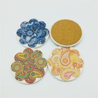 China Cork Backing Ceramic Drink Coasters Absorbent For Cups And Mugs for sale