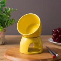 China Porcelain Custom Yellow Mini Ceramic Fondue For Cheese Chocolate for sale