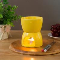 China Porcelain Custom Yellow Mini Ceramic Fondue For Cheese Chocolate for sale
