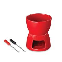 China Ceramic Chocolate Fondue Set Porcelain Melting Pot with 4 Forks Tea Light 200ml for sale