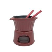 China Sustainable Ceramic Fondue Set For Chocolate Cheese for sale