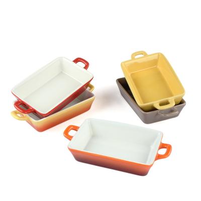 China Nordic Double Handle Nonstick Ceramic Baking Tray Set 3-Piece Oven Safe 500°F for sale