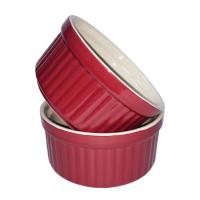 China Ceramic 6 Sets Souffle Pudding Bowls Small Pie Pan For Dessert Cooking for sale