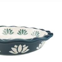 China Earthenware Round Baking Pan 27cm Cake Pie Dish Customizable Color Pattern for sale