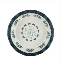 China Earthenware Round Baking Pan 27cm Cake Pie Dish Customizable Color Pattern for sale