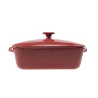 China Rectangular Ceramic Casserole Dish Set 24x18.8cm Bakeware with Lid Oven Safe for sale