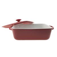 China Rectangular Ceramic Casserole Dish Set 24x18.8cm Bakeware with Lid Oven Safe for sale