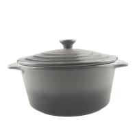 China Restaurant Round Ceramic Fondue Pot With Two Handles for sale