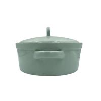 China Green Nordic Ceramic Soup Pot Cookware Casseroles With Lid for sale