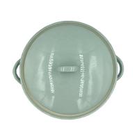 China Green Nordic Ceramic Soup Pot Cookware Casseroles With Lid for sale
