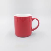 China 15 Oz Ceramic Stoneware Mugs Red Glaze Large Coffee Cup with Handle Customizable for sale