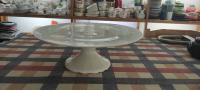 China White Round Ceramic Cheese Wedding Cake Stand Custom Size 500pcs MOQ for sale