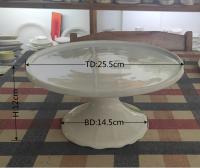 China White Round Ceramic Cheese Wedding Cake Stand Custom Size 500pcs MOQ for sale