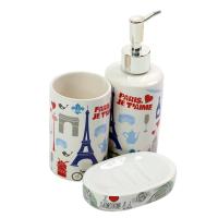 China Custom Glazed Decal Ceramic Set for Bathroom OEM Food Grade Safe 1000 Set MOQ for sale