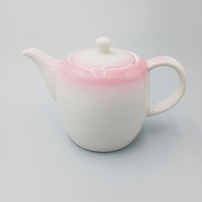 China Red Glaze Gradual Change Japanese Ceramic Teapot 500ml with Lid and Spout OEM Custom for sale