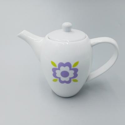 China Custom Decal Glazed Earthenware Teapot with Lid 1000pcs MOQ OEM for sale