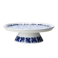 China Custom Blue White Porcelain Cake Stand Ceramic Plate 1000pcs MOQ OEM for sale