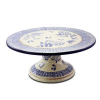 China Custom Blue White Porcelain Cake Stand Ceramic Plate 1000pcs MOQ OEM for sale