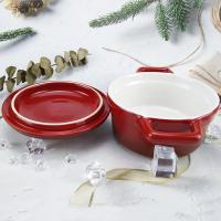 China Single Servings Mini Casserole Pot Soup Bowl Ceramic Cocotte With Lid for sale