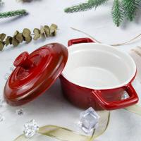 China Single Servings Mini Casserole Pot Soup Bowl Ceramic Cocotte With Lid for sale