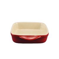 China Fantastic Brownies Cake Ceramic Bakeware Square Pan With Double Handle for sale