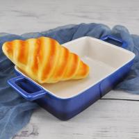 China Ceramic Rectangular Bakeware Casserole Dish Oven Baking Pan Set 3 Sizes 500F for sale