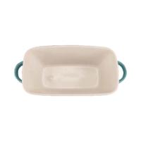 China Classic Green Ceramic Deep Baking Tray Nordic Style Nontoxic for sale
