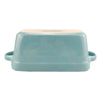 China Classic Green Ceramic Deep Baking Tray Nordic Style Nontoxic for sale