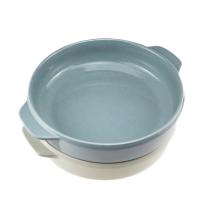 China Customizable Ceramic Round Baking Pan 10 Inch Oven Safe Dishwasher Microwave for sale