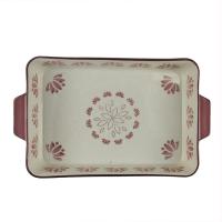 China Customizable Stoneware Baking Pan Rectangle Oven Tray 500°F Microwave Safe for sale