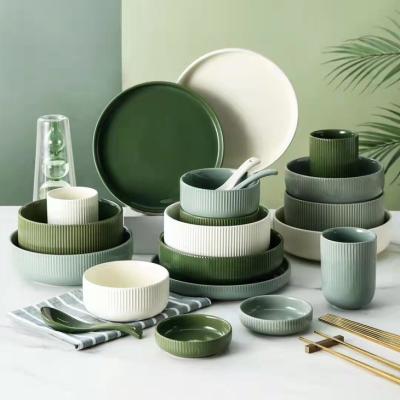 China Custom Embossed Relief Ceramic Dinner Plate Sets OEM 1000 Sets MOQ Microwave Safe for sale