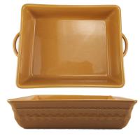 China Nordic Yellow Ceramic Baking Dish Stoneware Large Size for sale