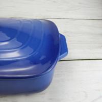 China Blue Glazed Non Stick Binaural Ceramic Casserole Cookware For Restaurant for sale