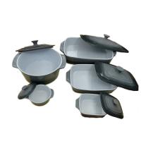 China Custom Ceramic Casserole Cookware Set OEM Microwave Dishwasher Safe 1000 Sets MOQ for sale
