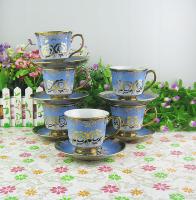 China European Electroplated Ceramic Coffee Cup And Dish Set Tea Cup Gift for sale
