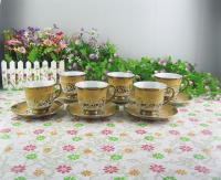 China European Electroplated Ceramic Coffee Cup And Dish Set Tea Cup Gift for sale