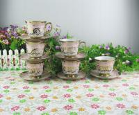 China European Electroplated Ceramic Coffee Cup And Dish Set Tea Cup Gift for sale