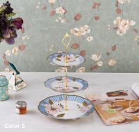 China Nordic Creative Three Tier Ceramic Dessert Plate Gold Plated for sale