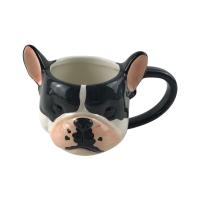 China Cute 3d Animal Face Dog Ceramic Coffee Mug Customized Hand Painted for sale