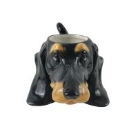 China Cute 3d Animal Face Dog Ceramic Coffee Mug Customized Hand Painted for sale