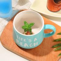 China Creative Ceramic Glaze Coffee Mug 3D Relief Animal Ceramic Cups for sale