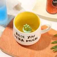 China Creative Ceramic Glaze Coffee Mug 3D Relief Animal Ceramic Cups for sale