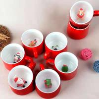 China Creative Cute Ceramic Coffee Christmas Mugs 3D Style Customized for sale