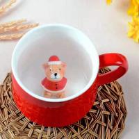 China Creative Cute Ceramic Coffee Christmas Mugs 3D Style Customized for sale