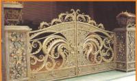 China Black Custom Wrought Iron Gates Ornamental Iron Doors Easily Assembled for sale