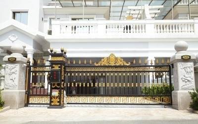 China Metal Modern Cast Iron Door Hot Dipped Galvanized For Courtryard / Garden for sale