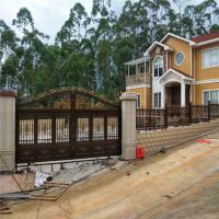 China Black Custom Wrought Iron Gates Ornamental Iron Doors Easily Assembled for sale