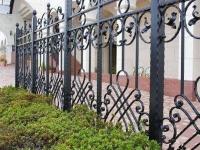 China Contemporary Wrought Iron Railings , Anti Corrosion Black Rod Iron Fence for sale