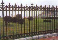 China Contemporary Wrought Iron Railings , Anti Corrosion Black Rod Iron Fence for sale